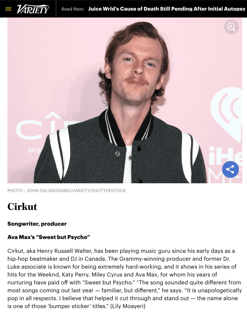 Variety Hitmakers: Cirkut: Songwriter, Producer | Lily Moayeri